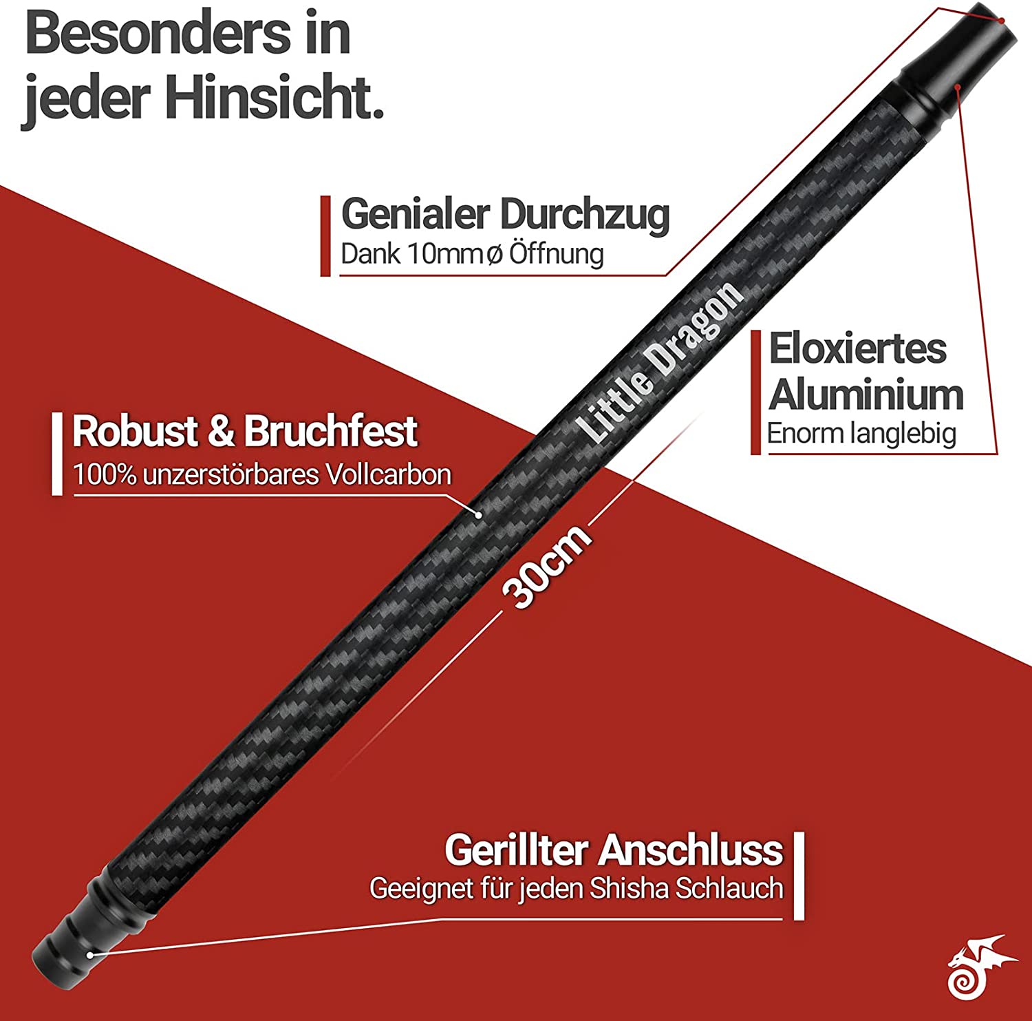 Little Dragon® Shisha Carbon Schwarz - Ice Cube Shisha