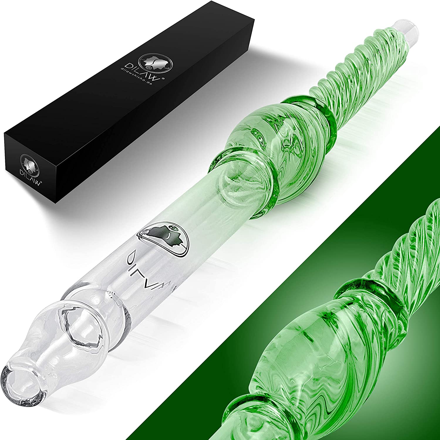 DILAW® Shisha Glasmundstück Grün - Ice Cube Shisha