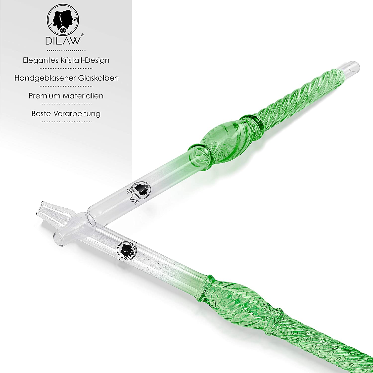 DILAW® Shisha Glasmundstück Grün - Ice Cube Shisha