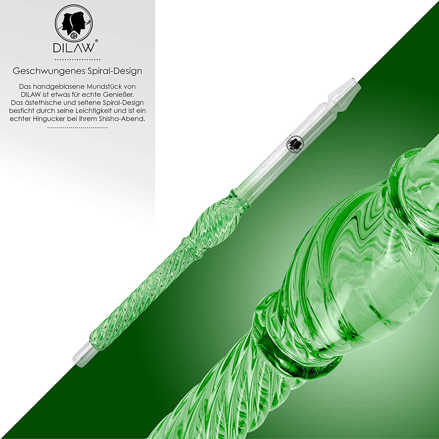 DILAW® Shisha Glasmundstück Grün - Ice Cube Shisha