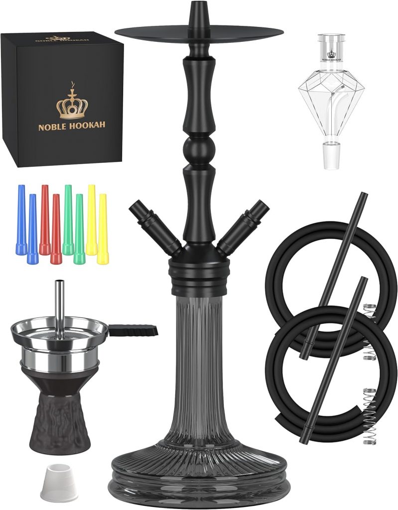 NOBLE HOOKAH® 77 cm Shisha Set mit 2 Schläuchen und Zubehör - Premium ...